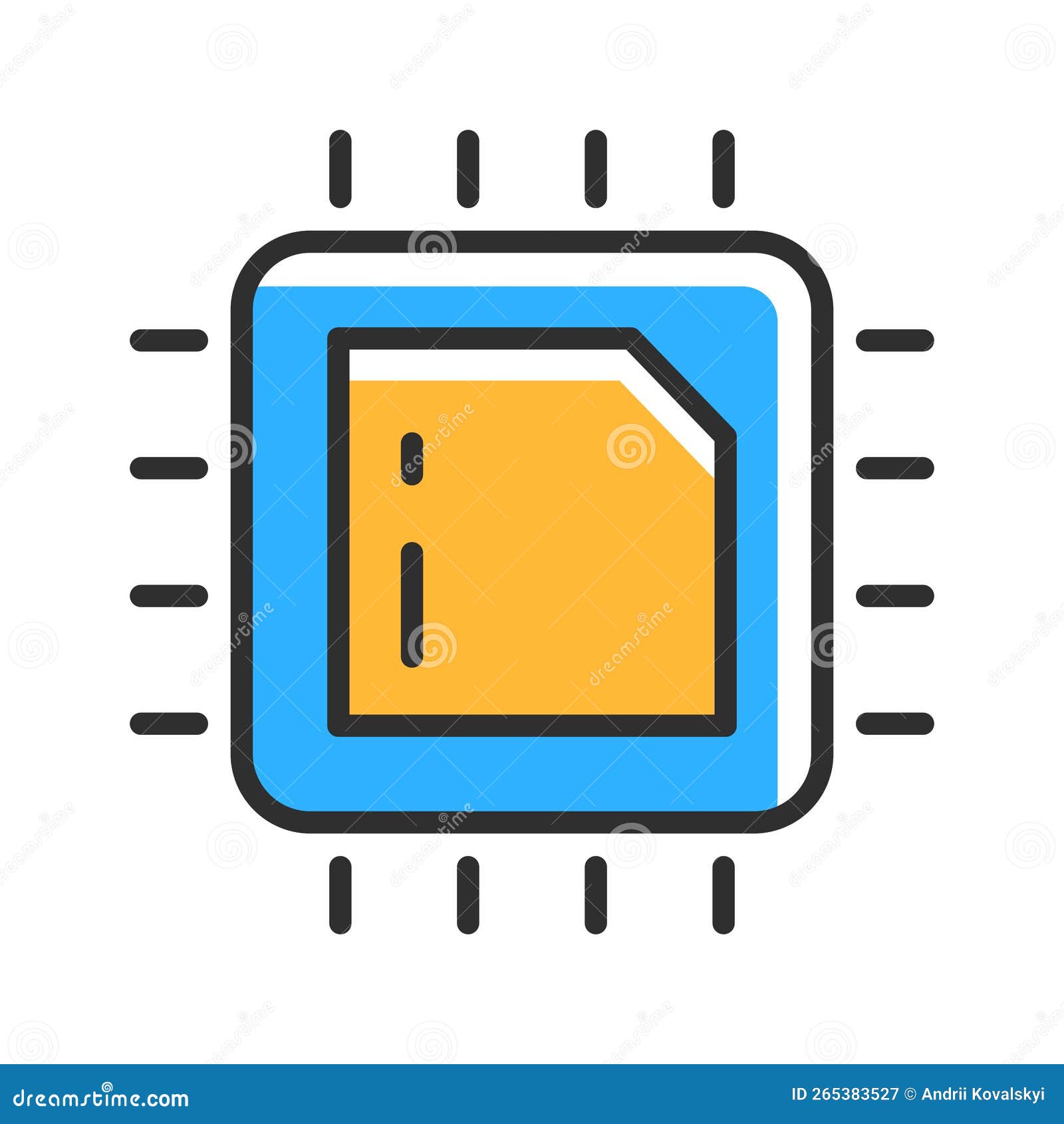 CPU Line Icon. Computer Technology Symbol Stock Illustration ...
