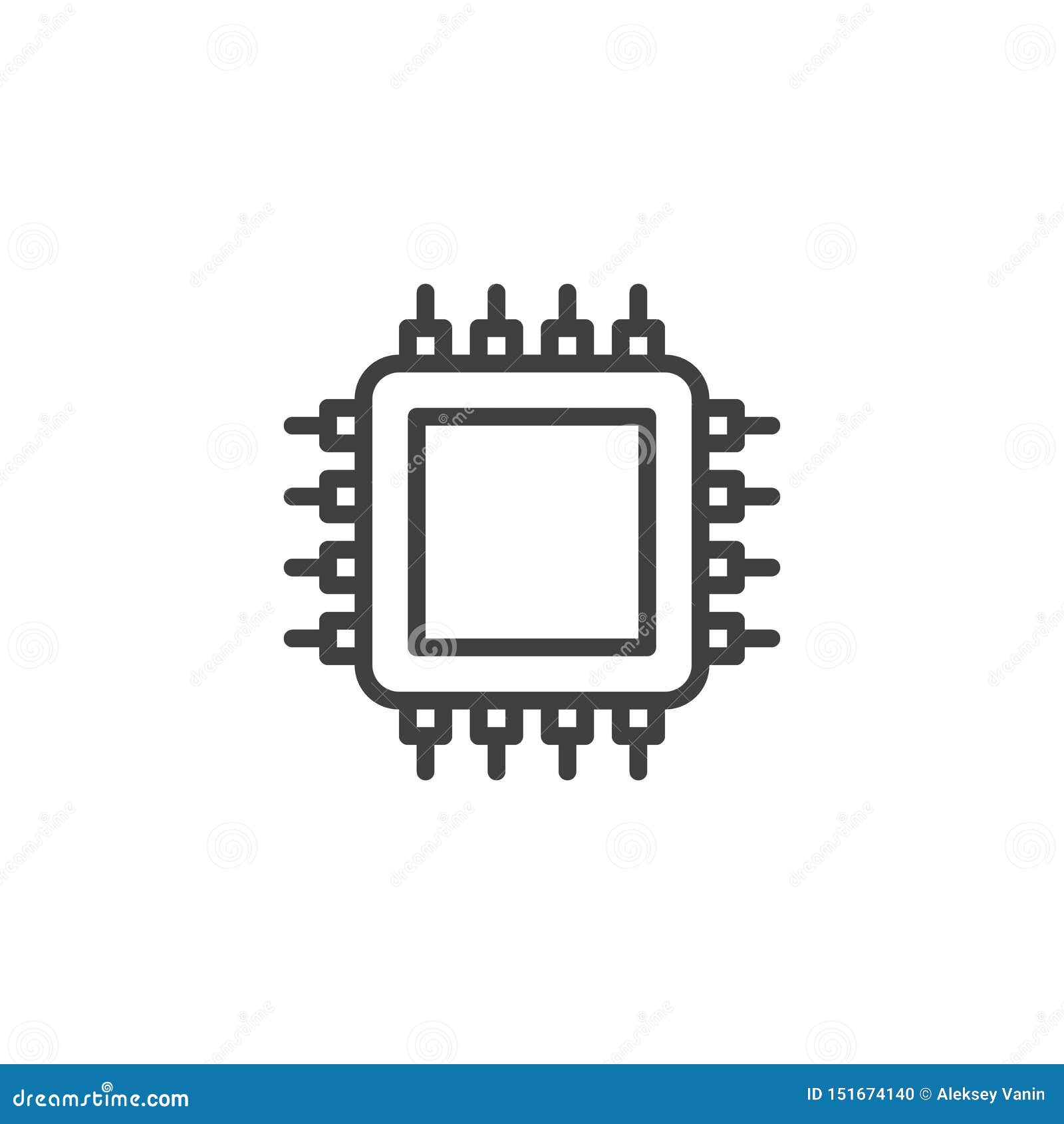 CPU line icon. stock vector. Illustration of semiconductor - 151674140