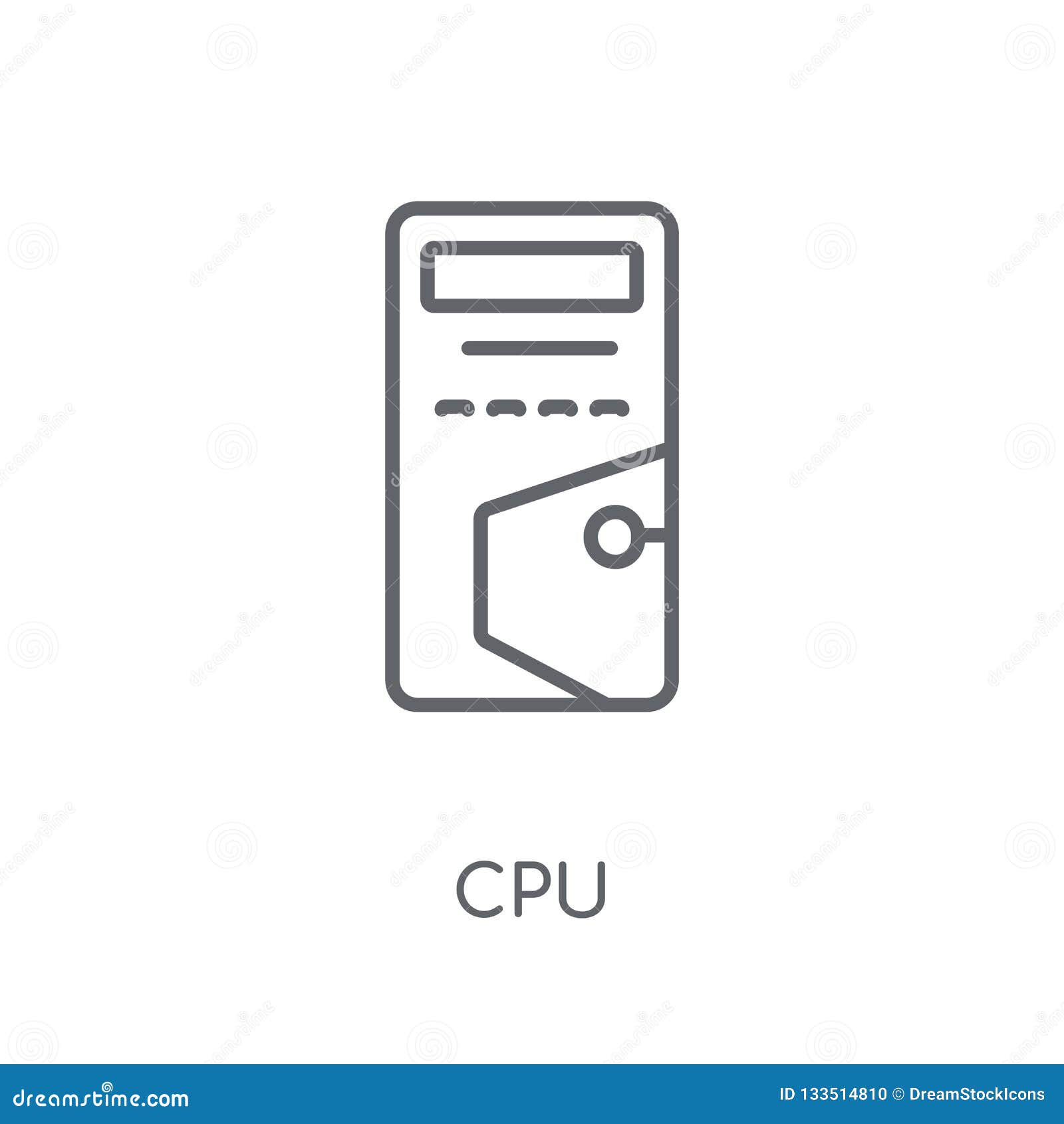 Cpu Linear Icon. Modern Outline Cpu Logo Concept on White Backgr Stock ...