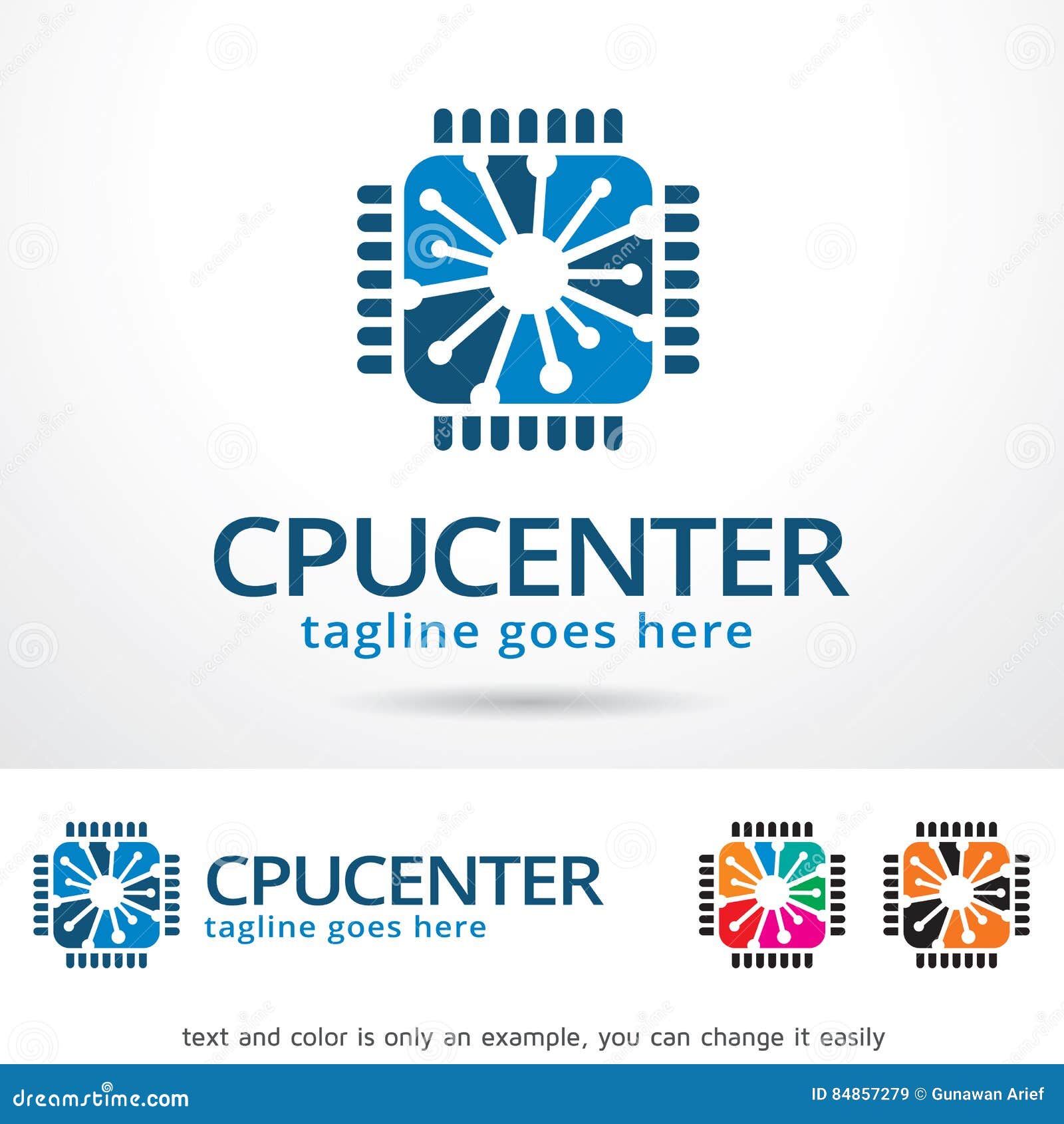 CPU Logo Template Design Vector Stock Vector - Illustration of center ...