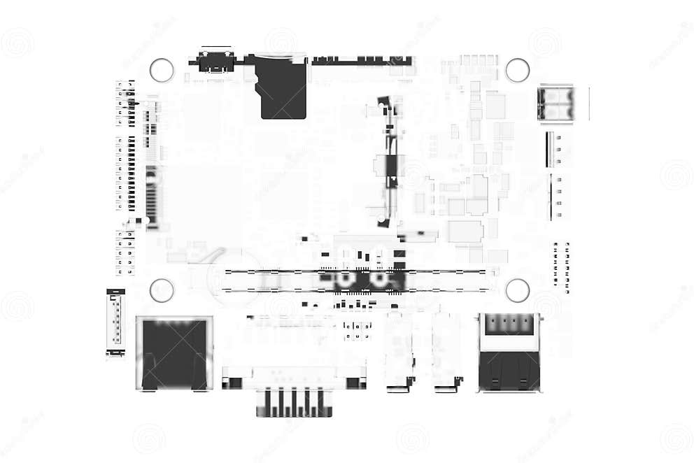 CPU Main Board 3D Rendered White Stock Illustration - Illustration of ...