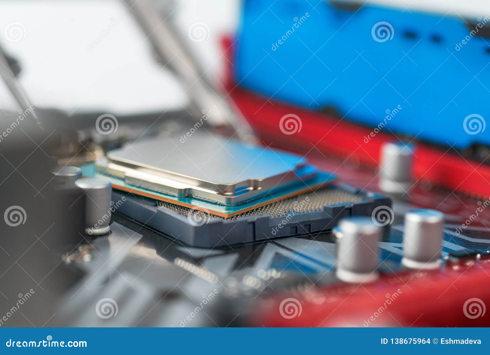 CPU on the Main Board with Selective Focus Stock Photo - Image of ...