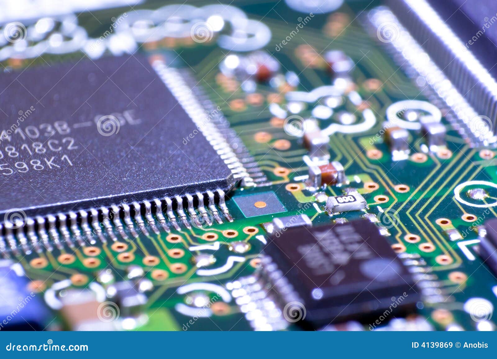 Cpu on mainboard stock image. Image of data, electronics - 4139869