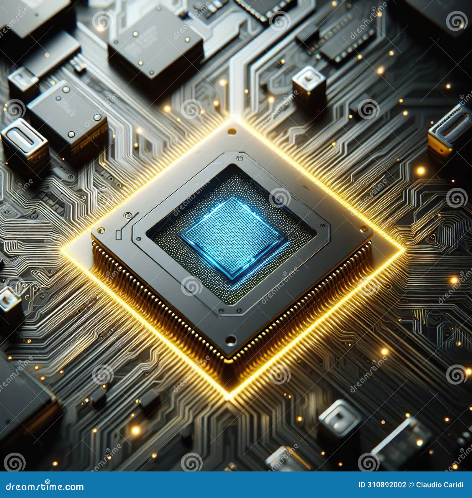 CPU Microchip for AI and Data Network. Close-up View of Modern Chip Cpu ...