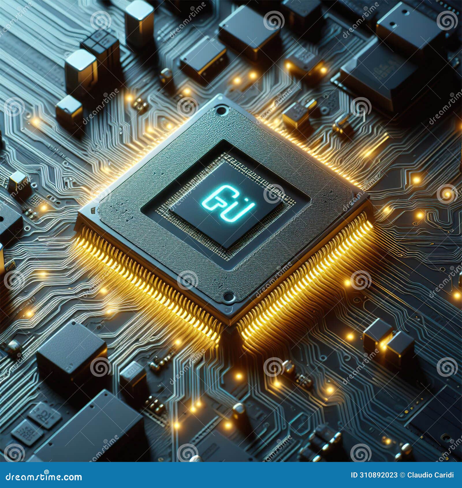 CPU Microchip for AI and Data Network. Close-up View of Modern Chip Cpu ...