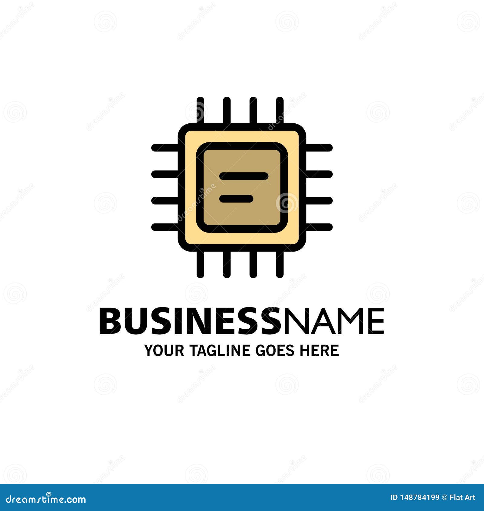 CPU, Microchip, Negocio Logo Template Del Procesador Color Plano ...