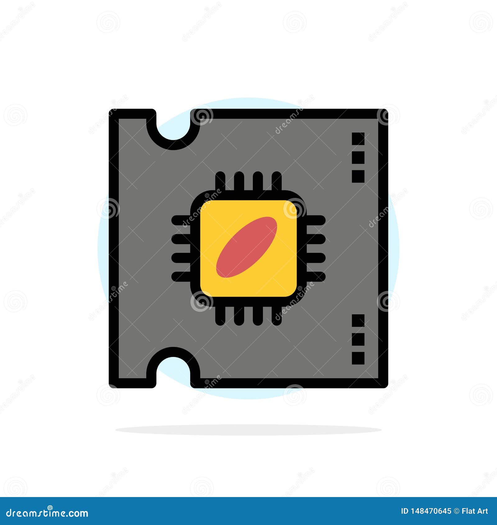 CPU, Microchip, Procesador, Icono Del Color De Chip Abstract Circle Background Flat Del ...
