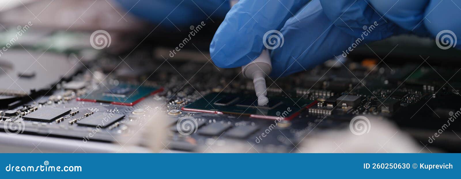 Cpu Microchip Processor with Thermal Paste Closeup Stock Photo - Image ...