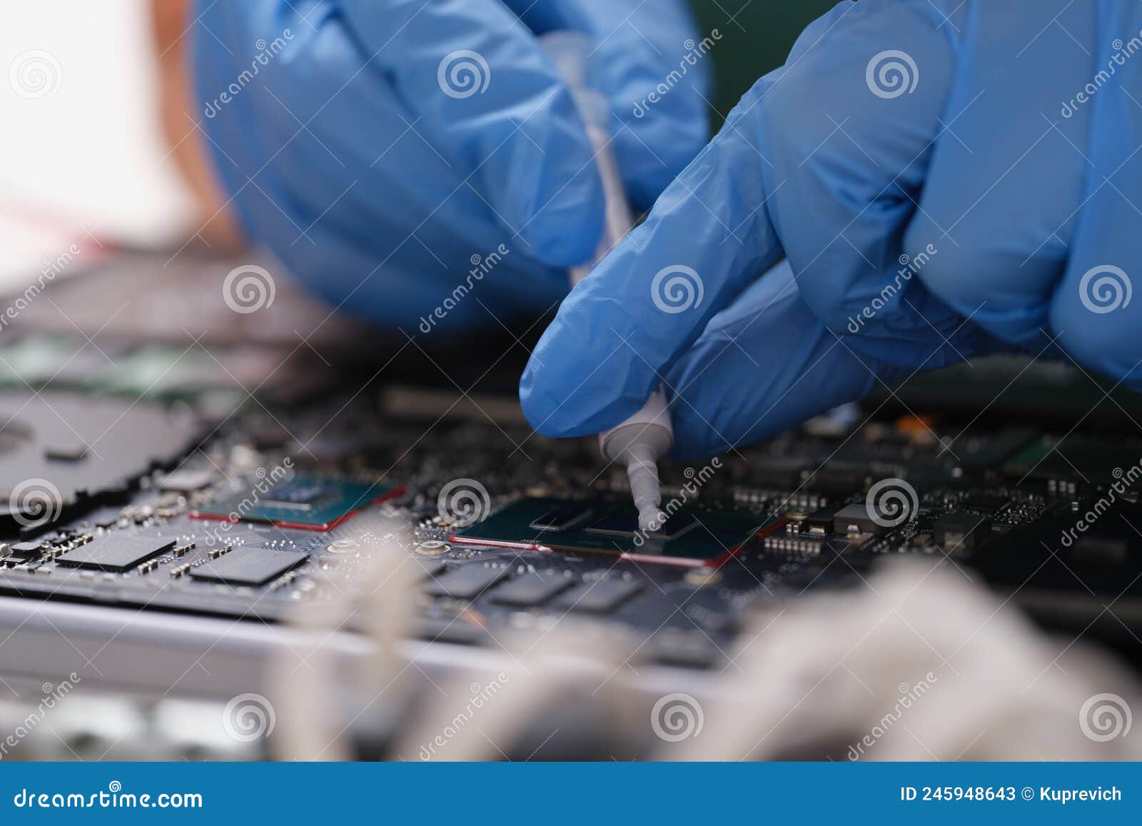Cpu Microchip Processor with Thermal Paste Closeup Stock Image - Image ...
