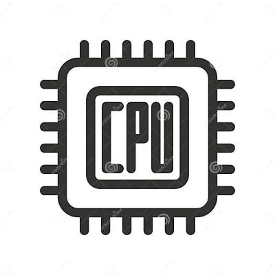 CPU Microprocessor or Chips Icon. Central Processing Unit Vector Illustration Stock Vector ...