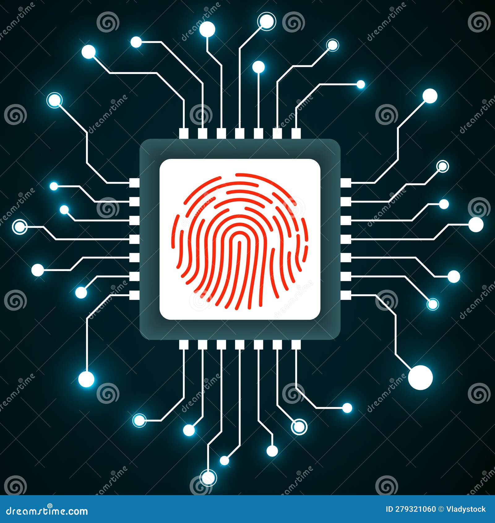Fingerprint Inside The Shield. Biometric Safe Scan. The Concept Of ...