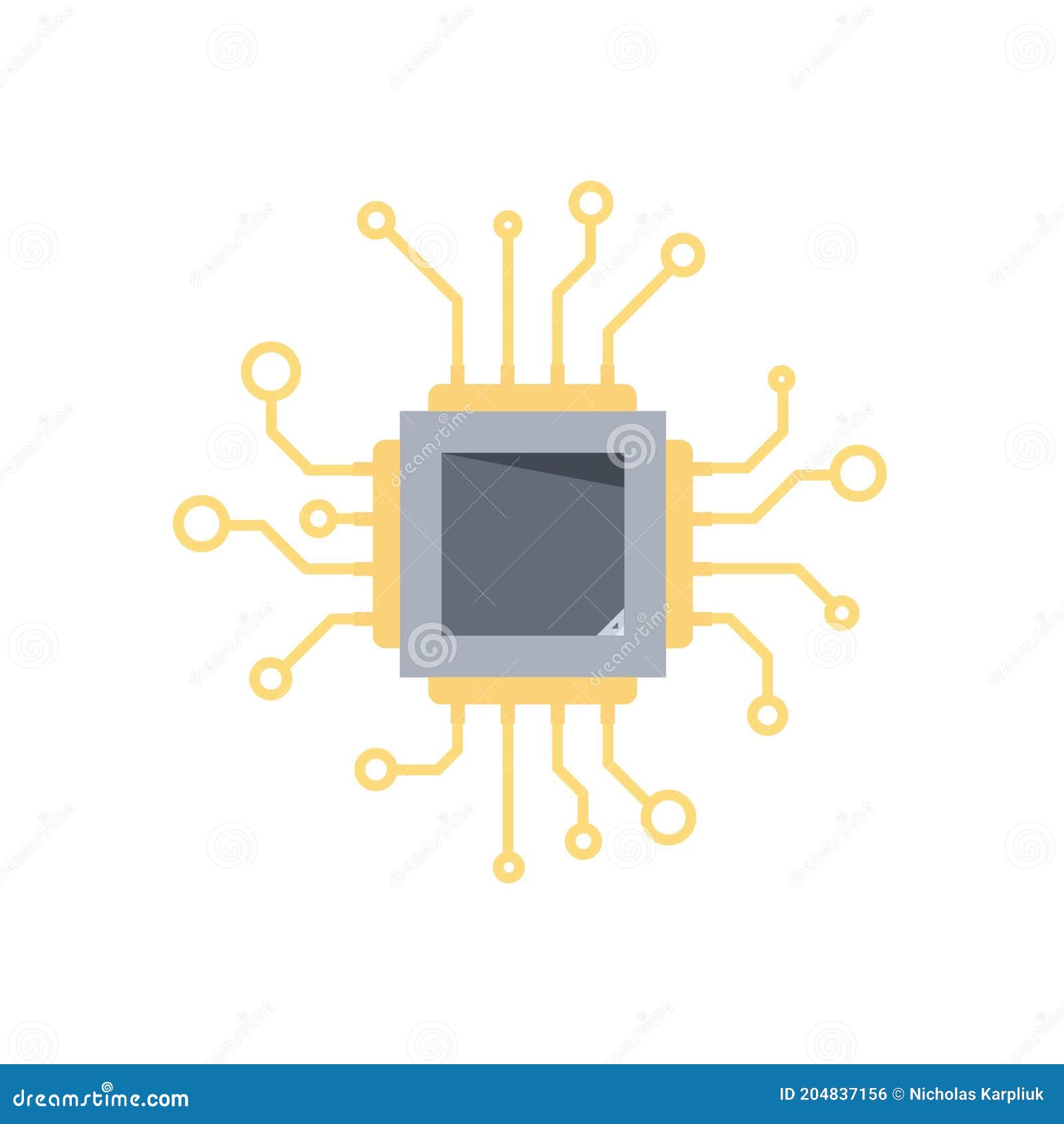 CPU Microprocessor Illustration. Vector. Brush Drawed Black Icon ... CPU Microprocessor Illustration. Vector. Brush Drawed Black Icon ...