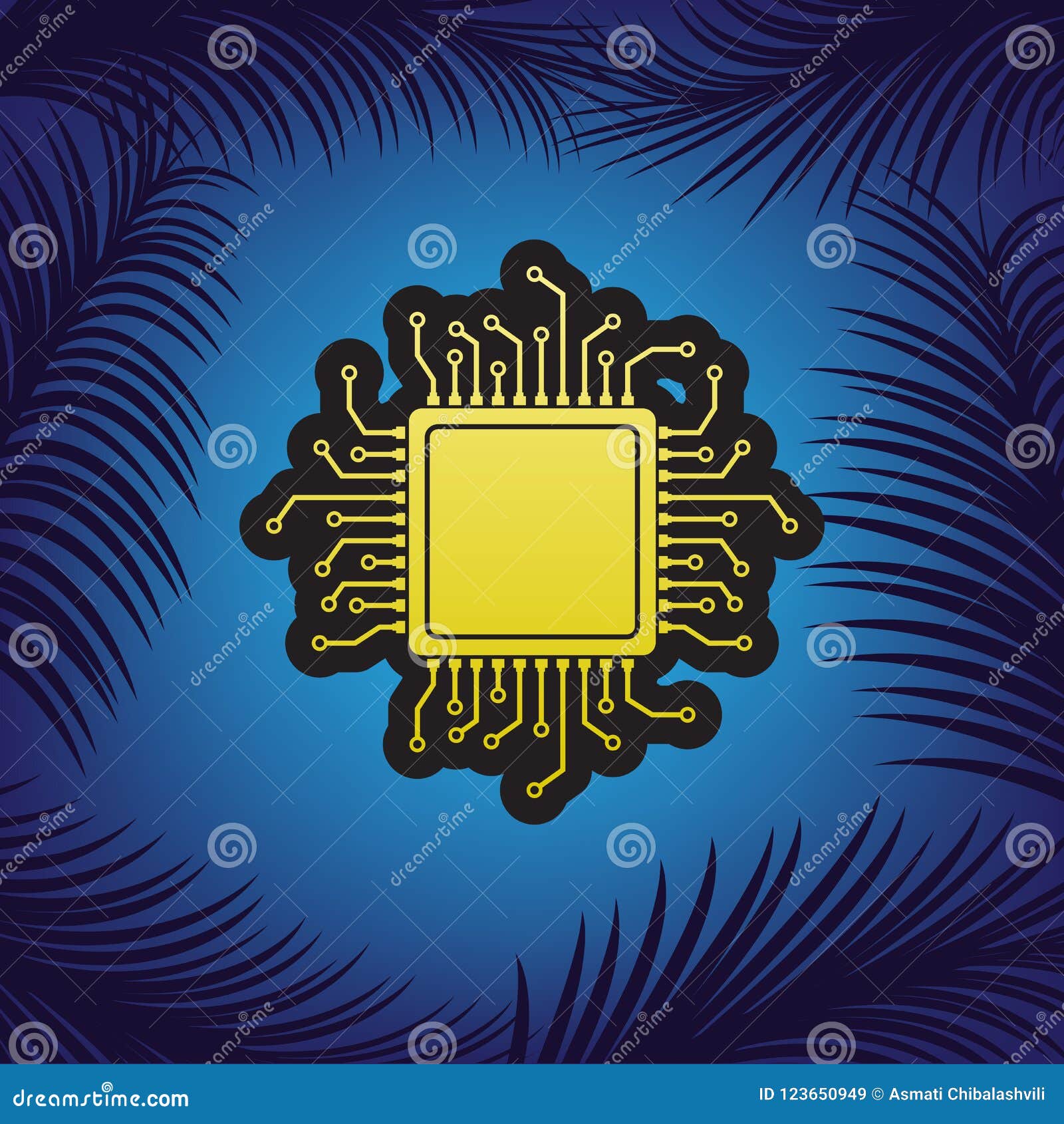 CPU Microprocessor Illustration. Vector Stock Vector - Illustration of ...