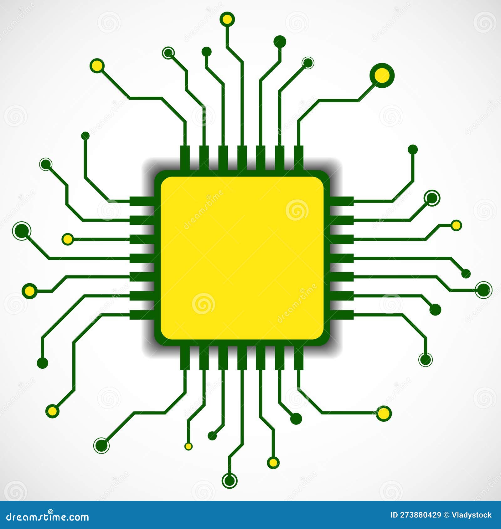 Cpu. Microprocessor Isolated on White Background. Microchip Stock ...