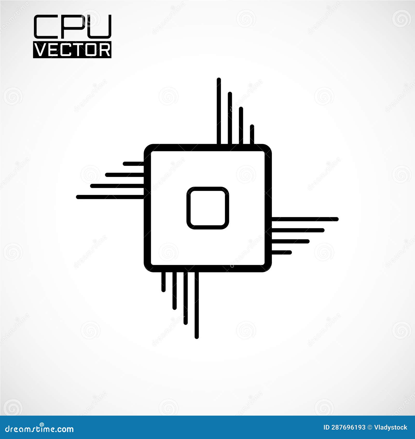 Cpu. Microprocessor. Microchip. Circuit Board. Logo Stock Vector ...