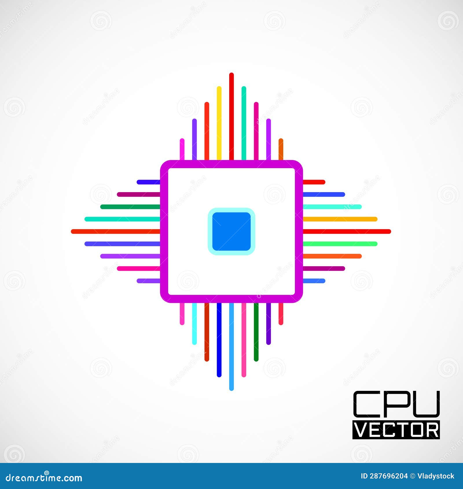 Cpu. Microprocessor. Microchip. Circuit Board. Logo Stock Vector ...