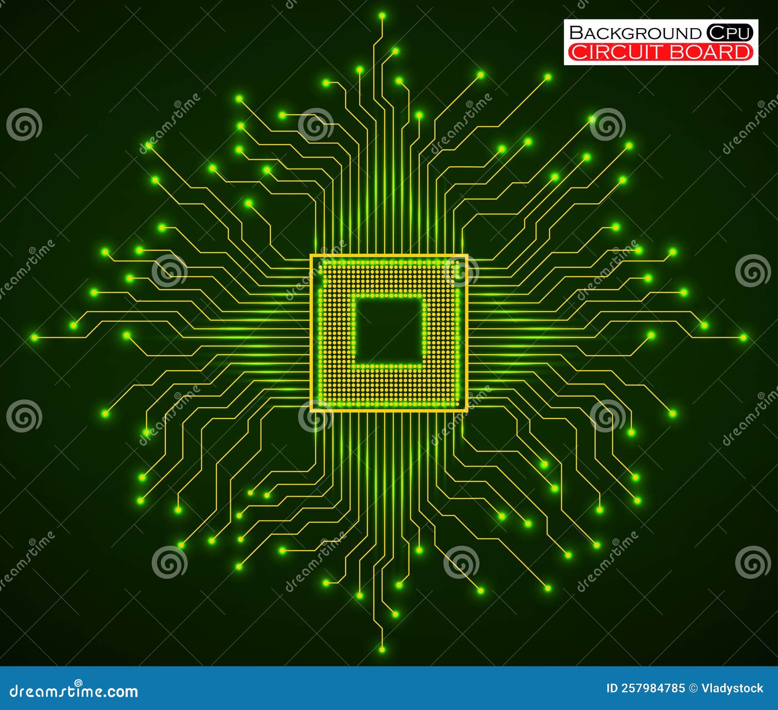 Cpu. Microprocessor. Microchip. Circuit Board Stock Vector ...