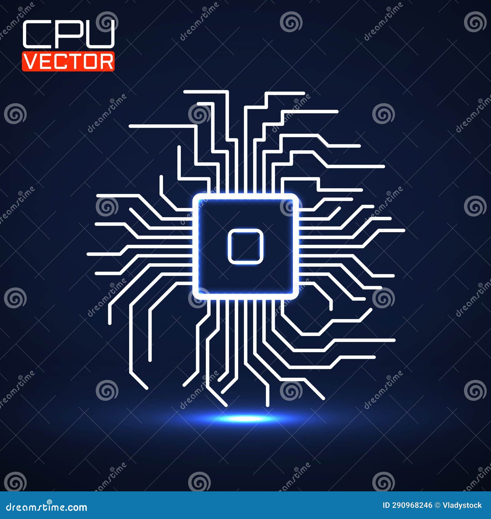 Cpu. Microprocessor stock vector. Illustration of information - 290968246