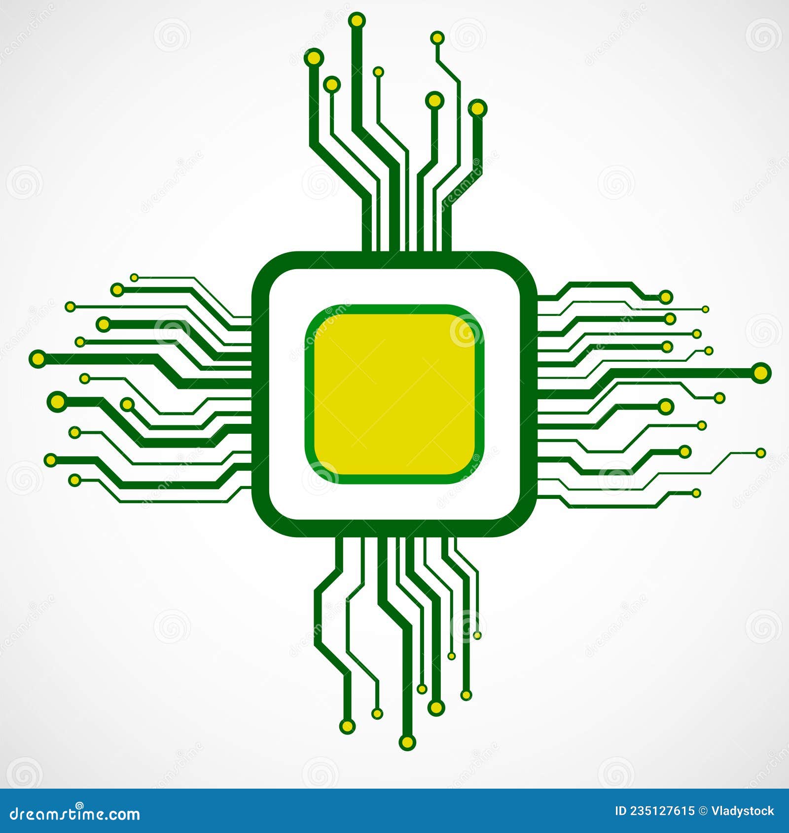Cpu. Microprocessor. Microchip. Technology Symbol. Vector Illustration ...