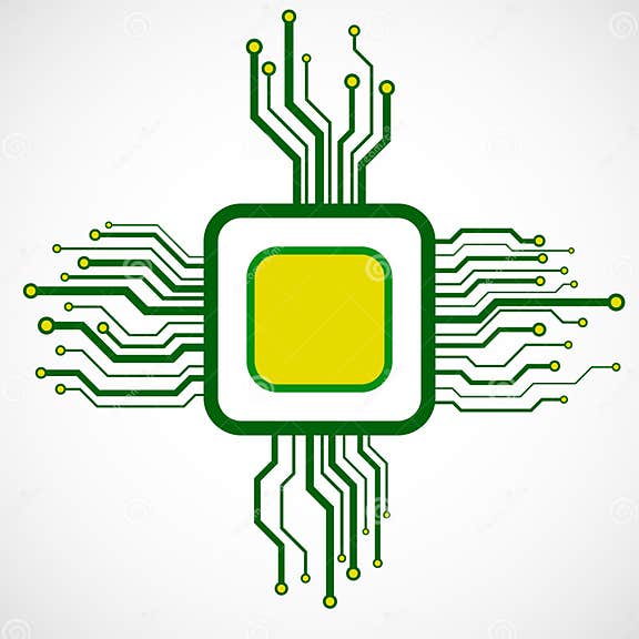 Cpu. Microprocessor. Microchip. Technology Symbol. Vector Illustration Stock Vector ...