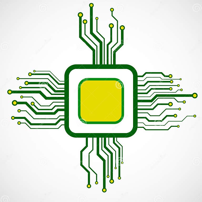 Cpu. Microprocessor. Microchip. Technology Symbol. Vector Illustration ...
