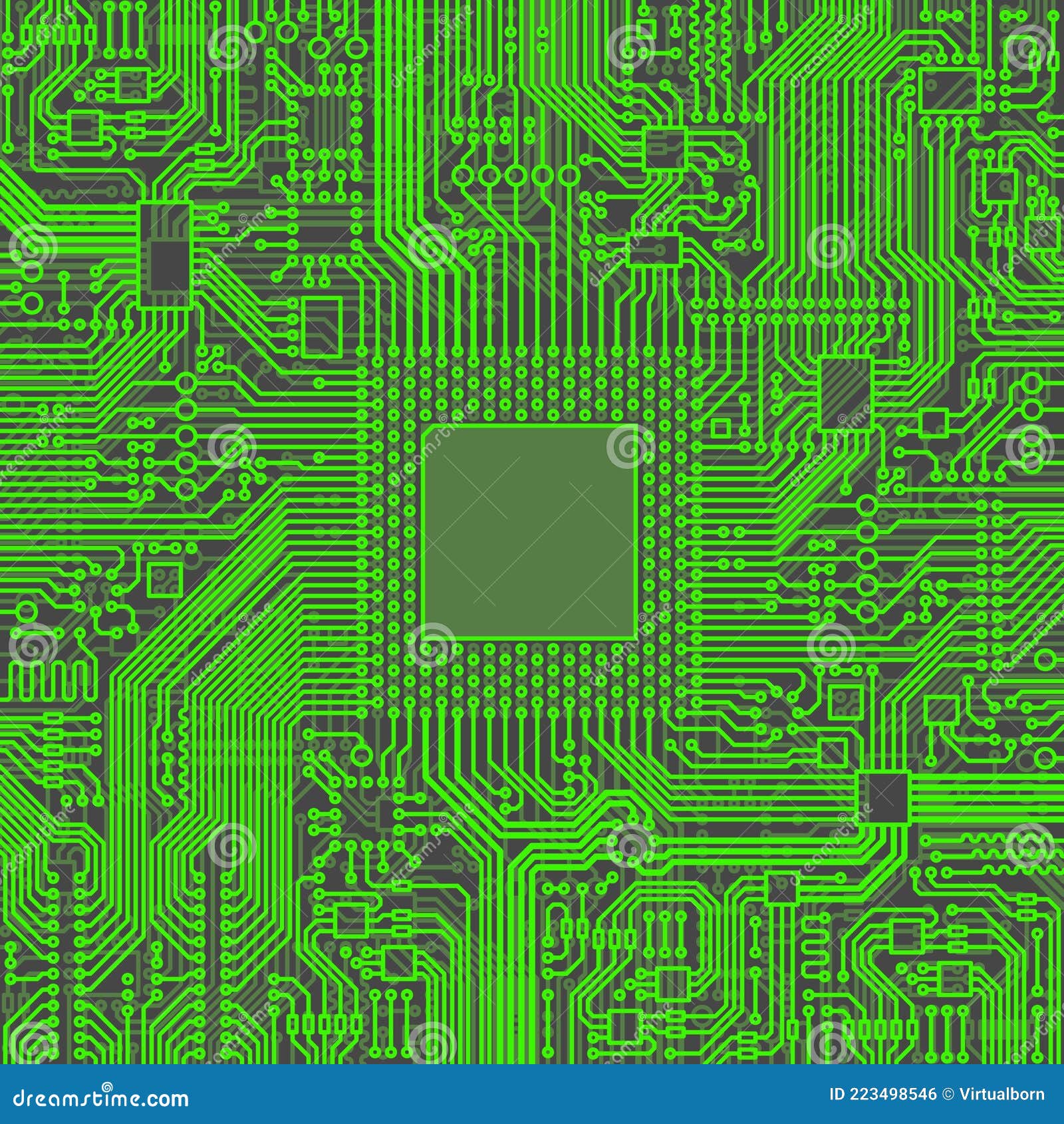 Cpu Microprocessor Microchip Stock Illustration - Illustration of ...