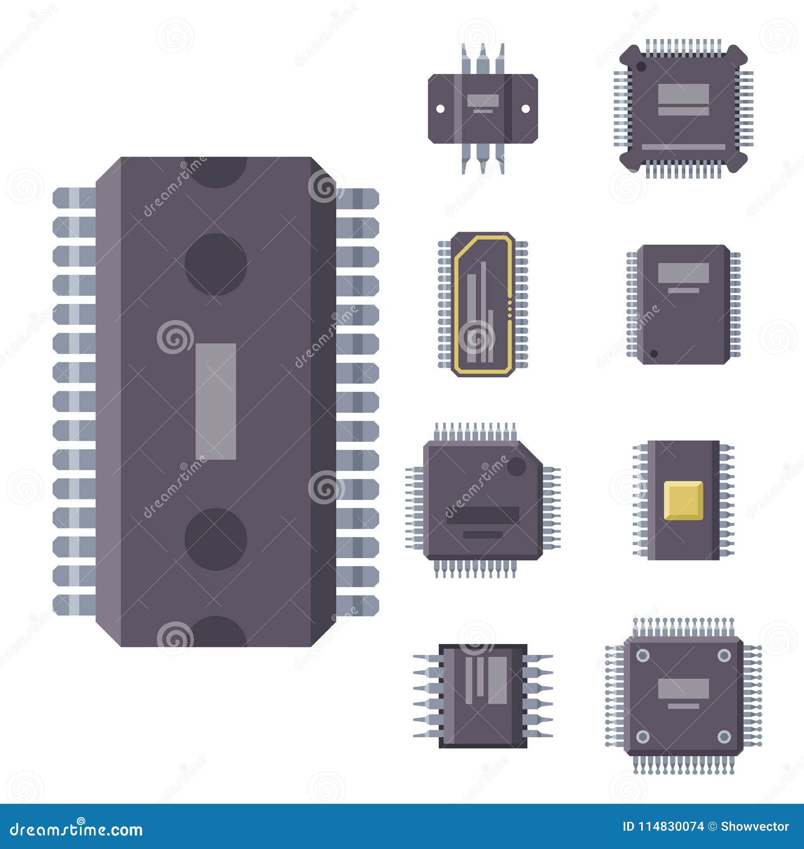 CPU Microprocessors Microchip Vector Illustration Hardware Seamless ...