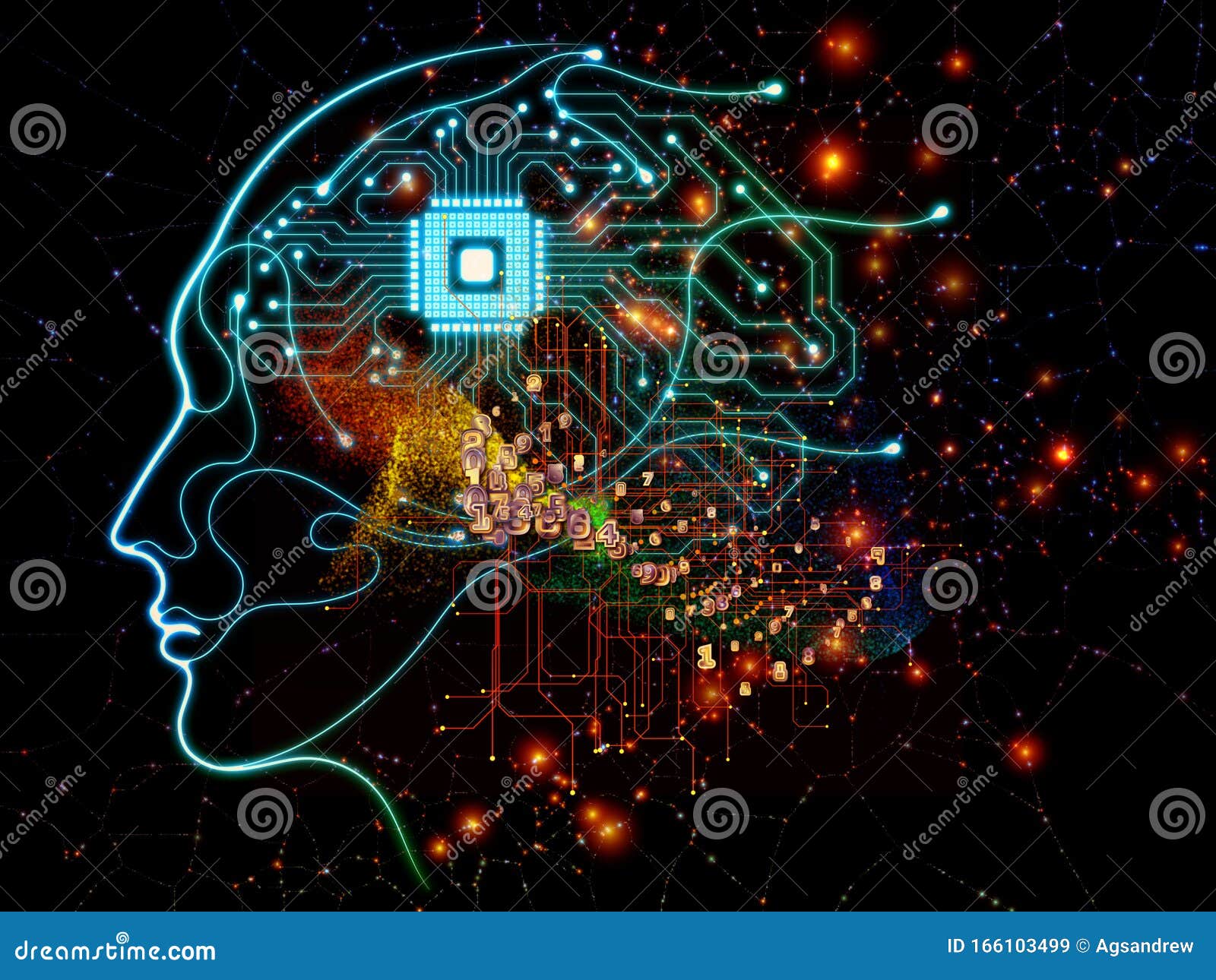 CPU Mind stock illustration. Illustration of intelligence - 166103499