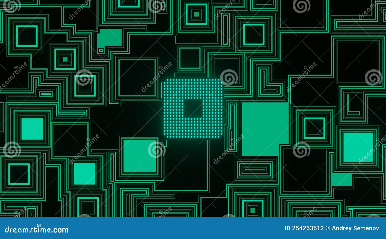 CPU. Modern Processor. Abstract Technology. 3d Render. Stock ...