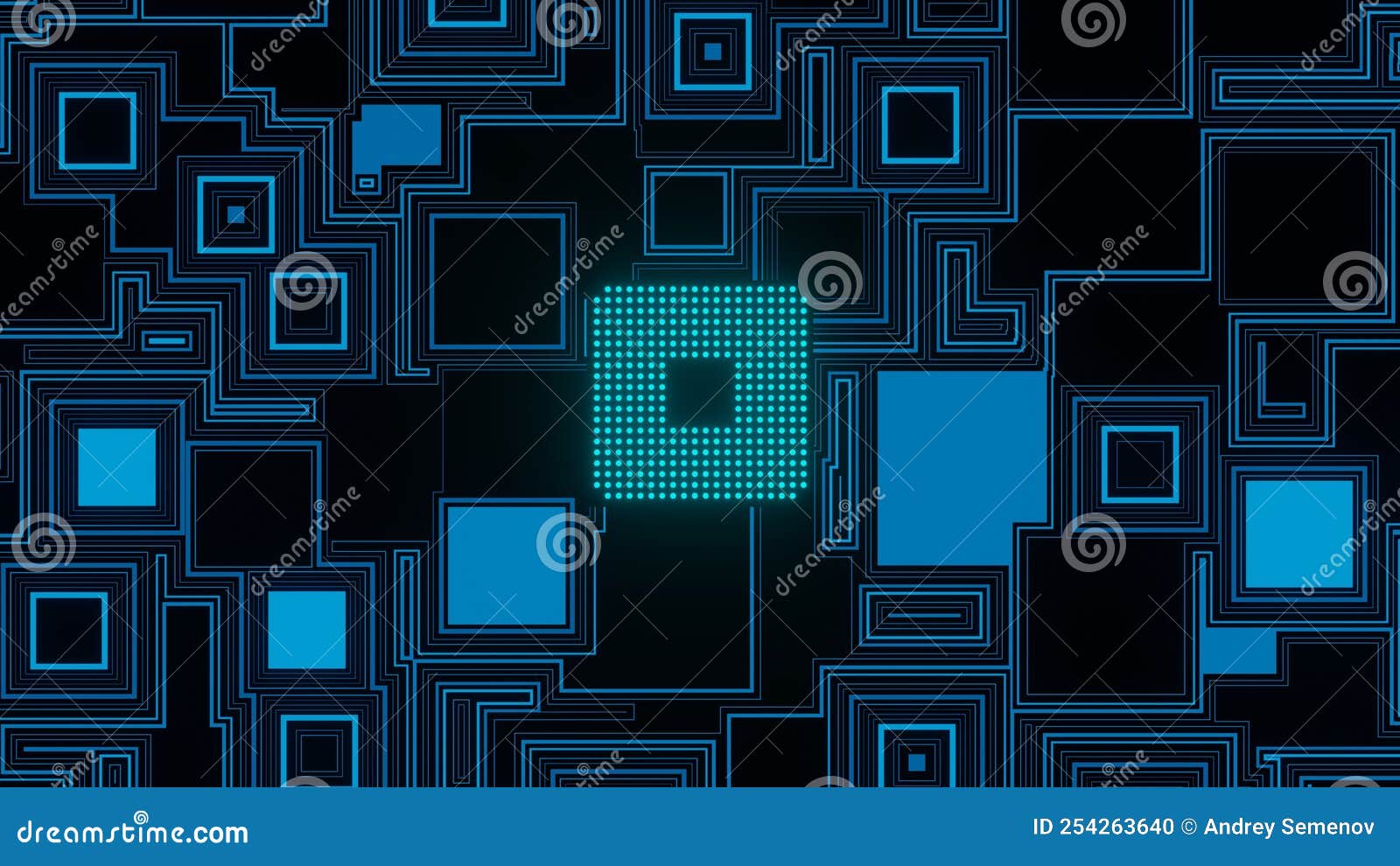 CPU. Modern Processor. Abstract Technology. 3d Render. Stock ...