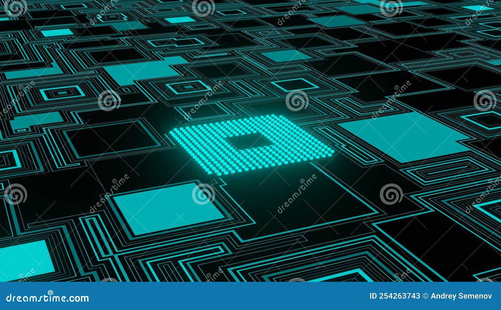 CPU. Modern Processor. Abstract Technology. 3d Render. Stock ...