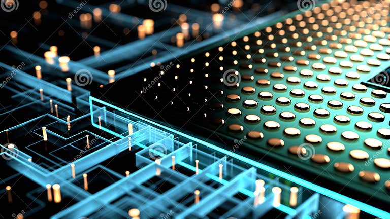 CPU. Modern Processor. Motherboard. Computer Chip with Connections and ...