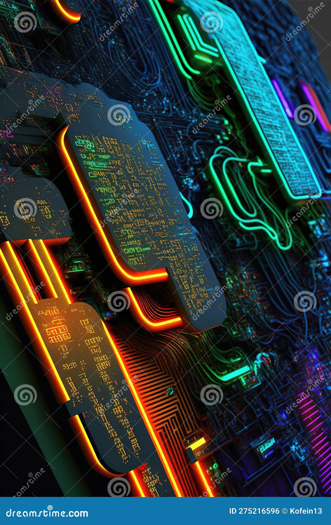 CPU Motherboard Central Computer Processor Quantum Concept 3D ...