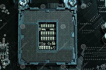 Cpu Motherboard Socket Lga1151 Stock Photo - Image of electronics, pins ...