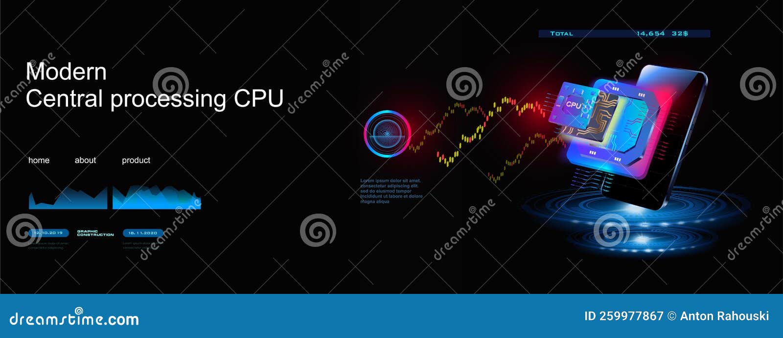 CPU. New Generation Computer Processor. Process of Processing System ...