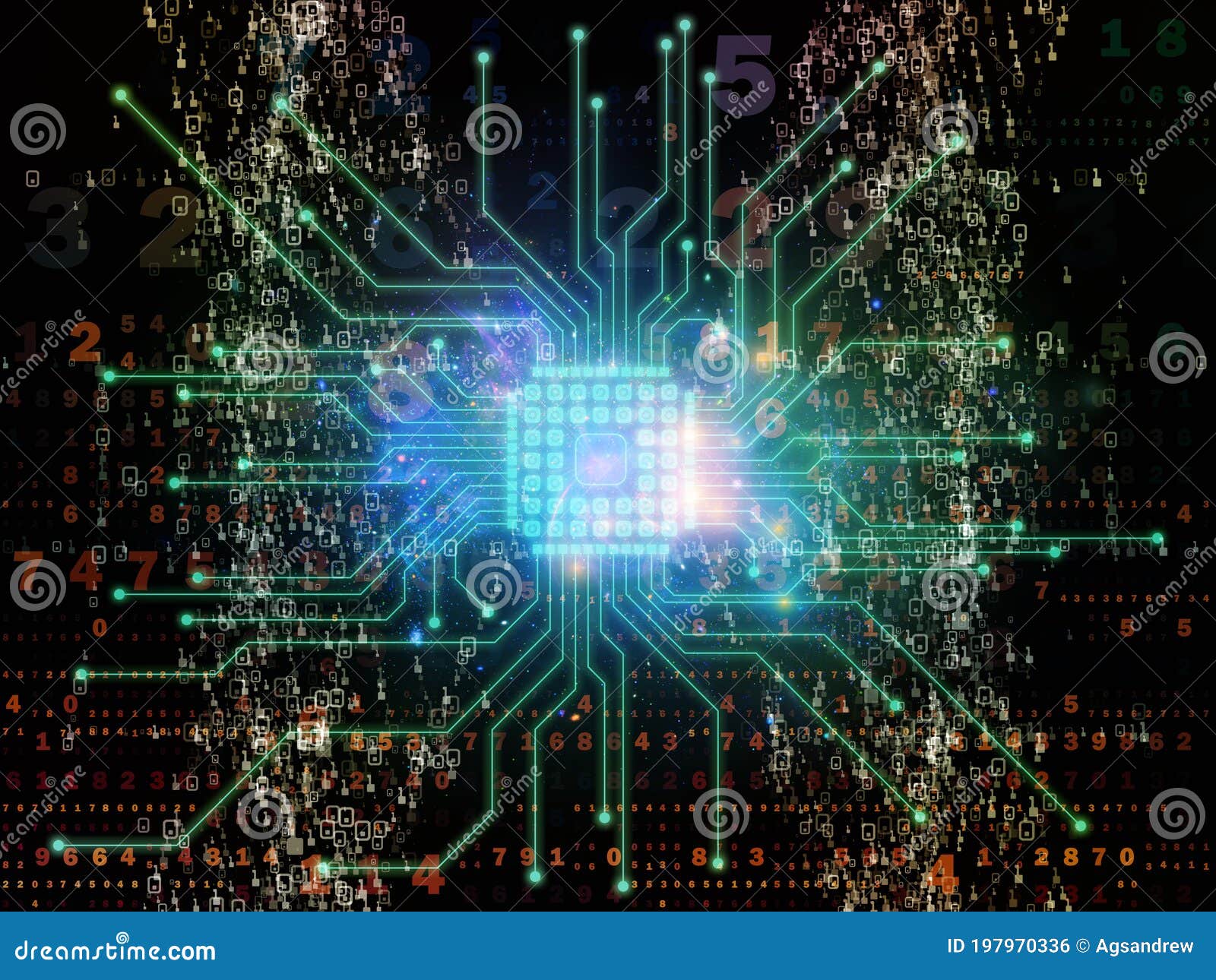CPU Over Number stock illustration. Illustration of processing - 197970336
