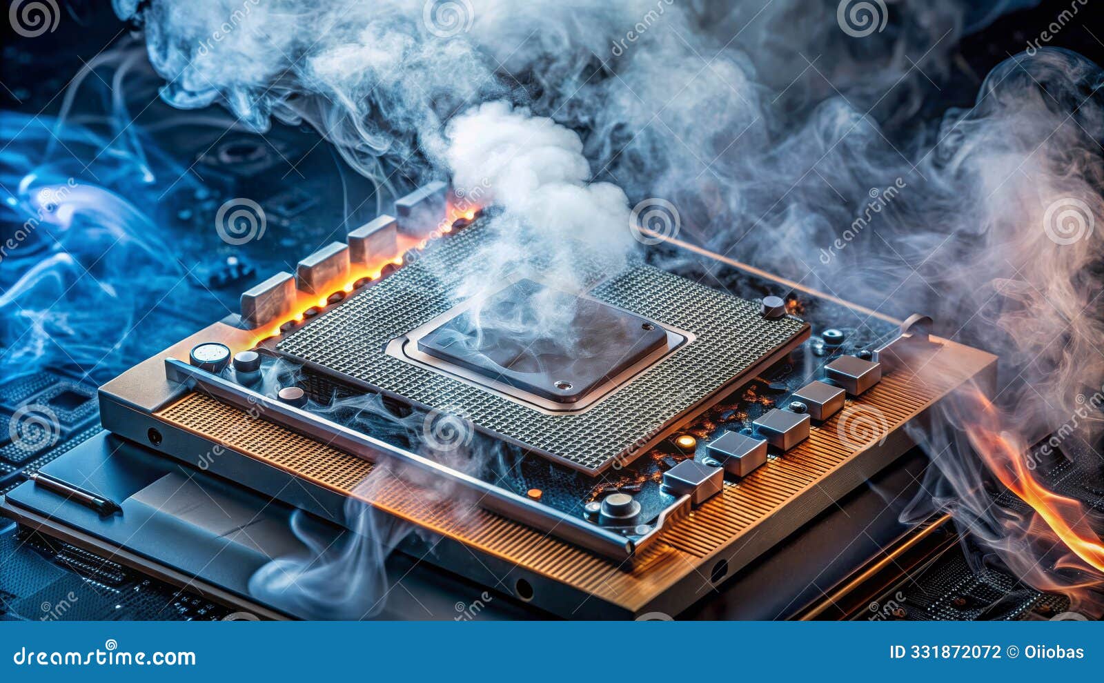 CPU Overheating Smoke, Computer, Technology, Hardware, Failure Stock ...