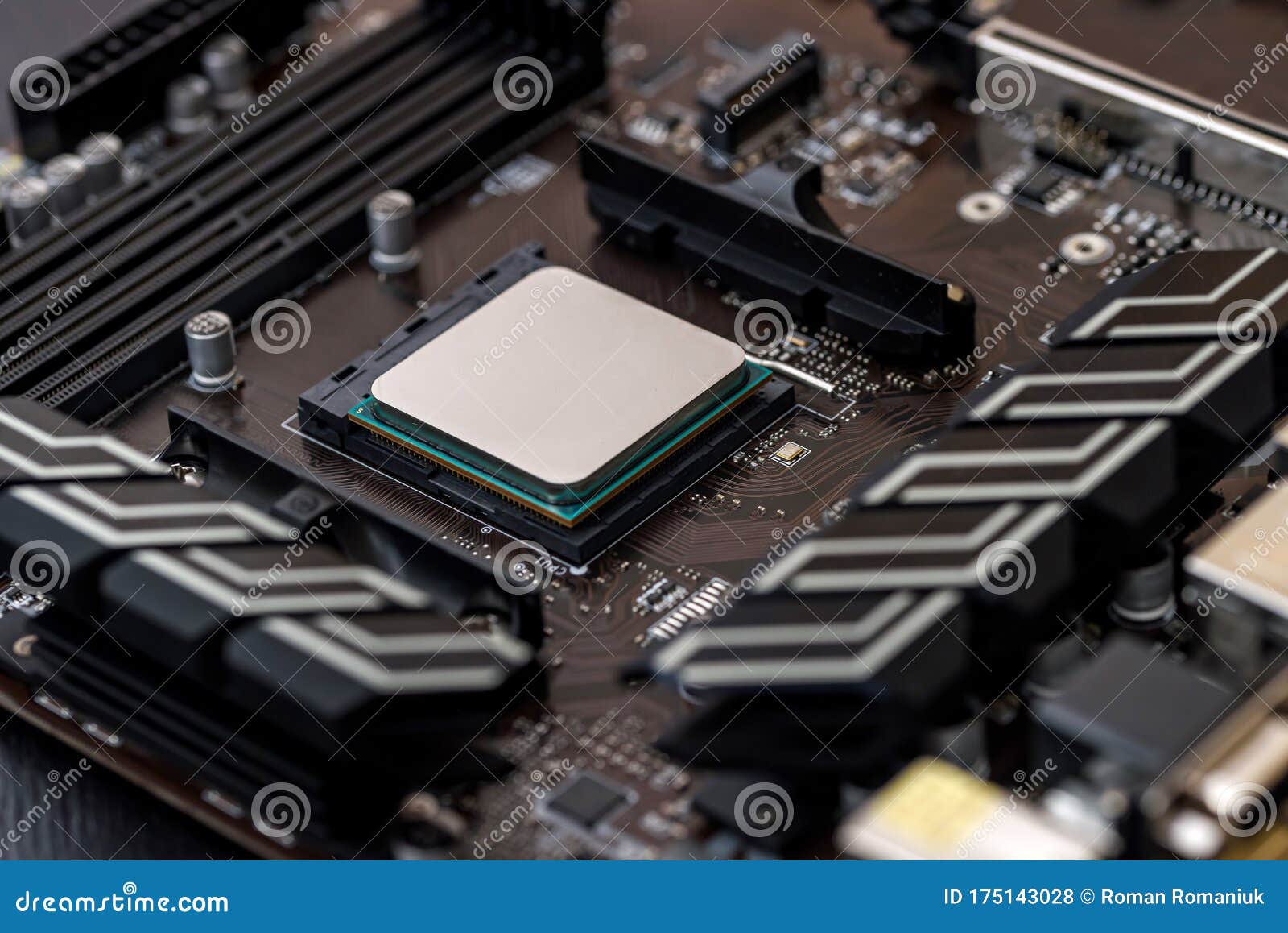 Cpu of Personal Computer Top View at Motherboard Stock Photo - Image of ...
