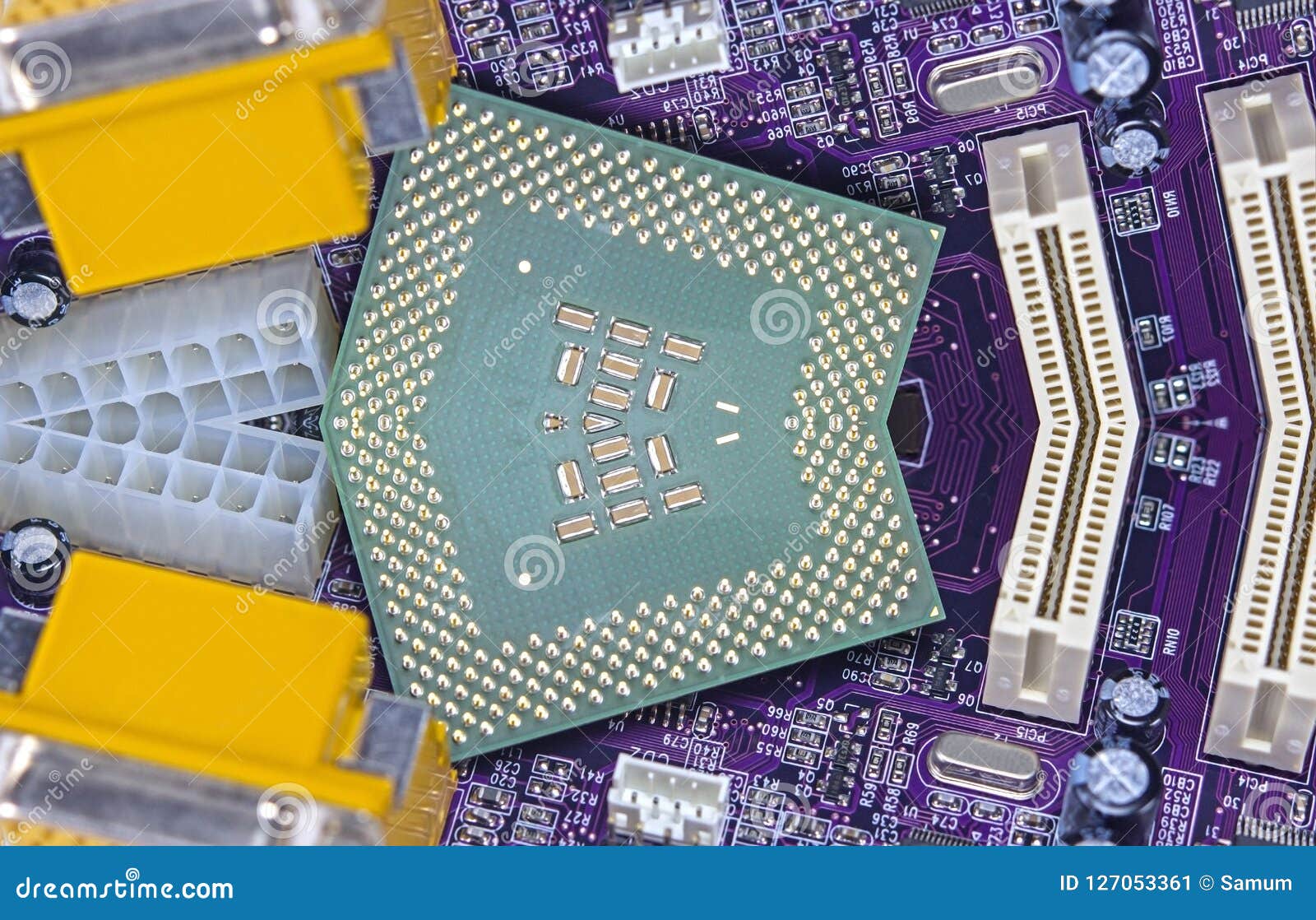 Cpu Pins and Circuit Mother Board Stock Image - Image of integrated ...