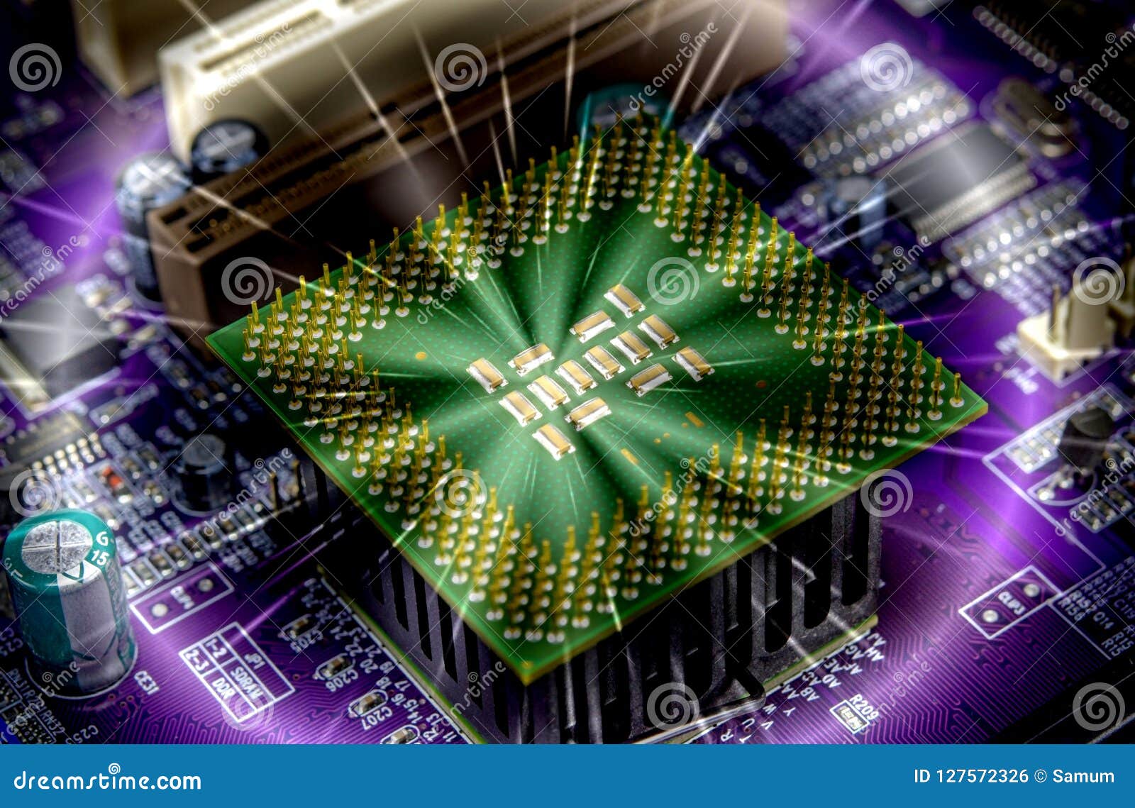 Cpu Pins and Circuit Mother Board Stock Photo - Image of memory ...