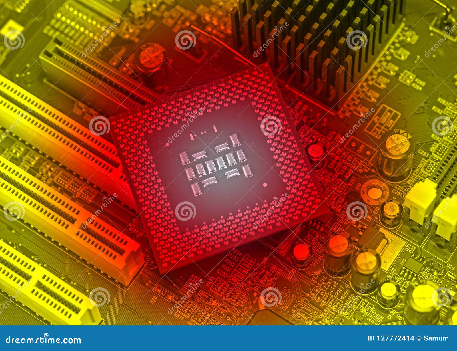 Cpu Pins and Circuit Mother Board Stock Photo - Image of device ...
