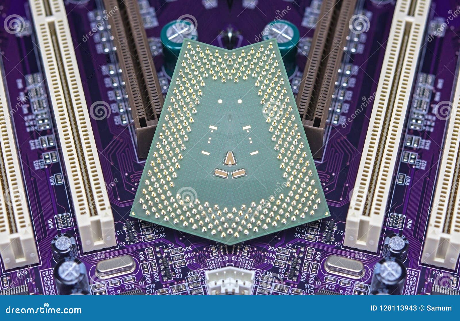 Cpu Pins and Circuit Mother Board Stock Image - Image of network ...