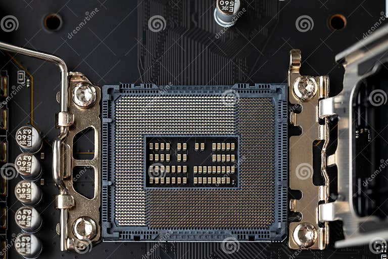 CPU Pins on the Motherboard. Open Socket on a Modern Motherboard Close ...