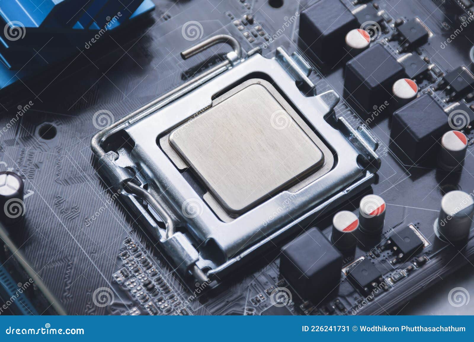 CPU Processor Chip in Socket Stock Image - Image of assembly, chip ...