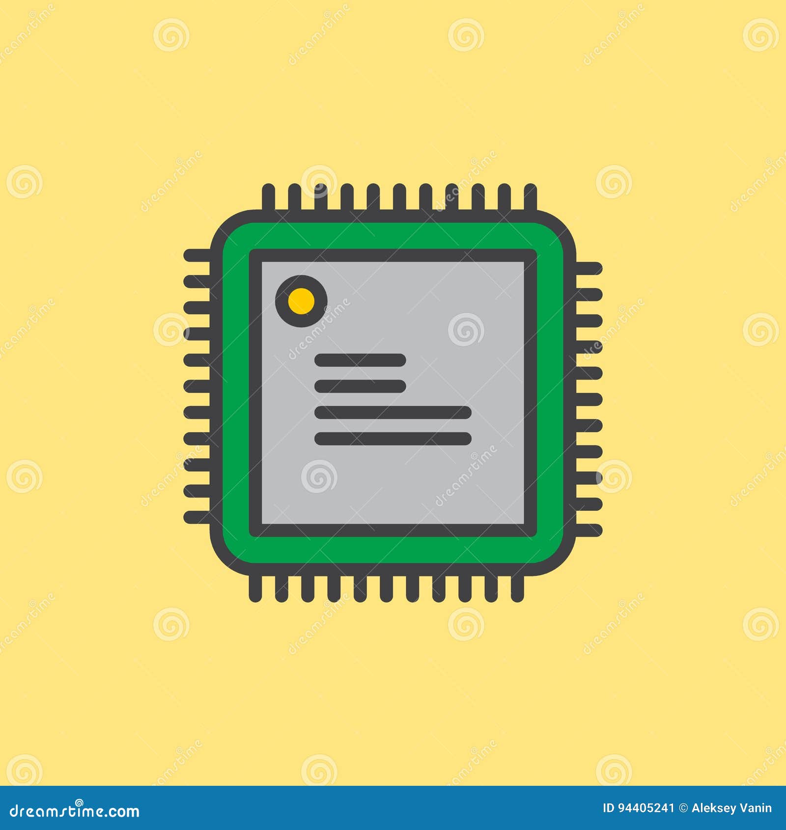 Cpu, Processor Filled Outline Icon Stock Vector - Illustration of ...