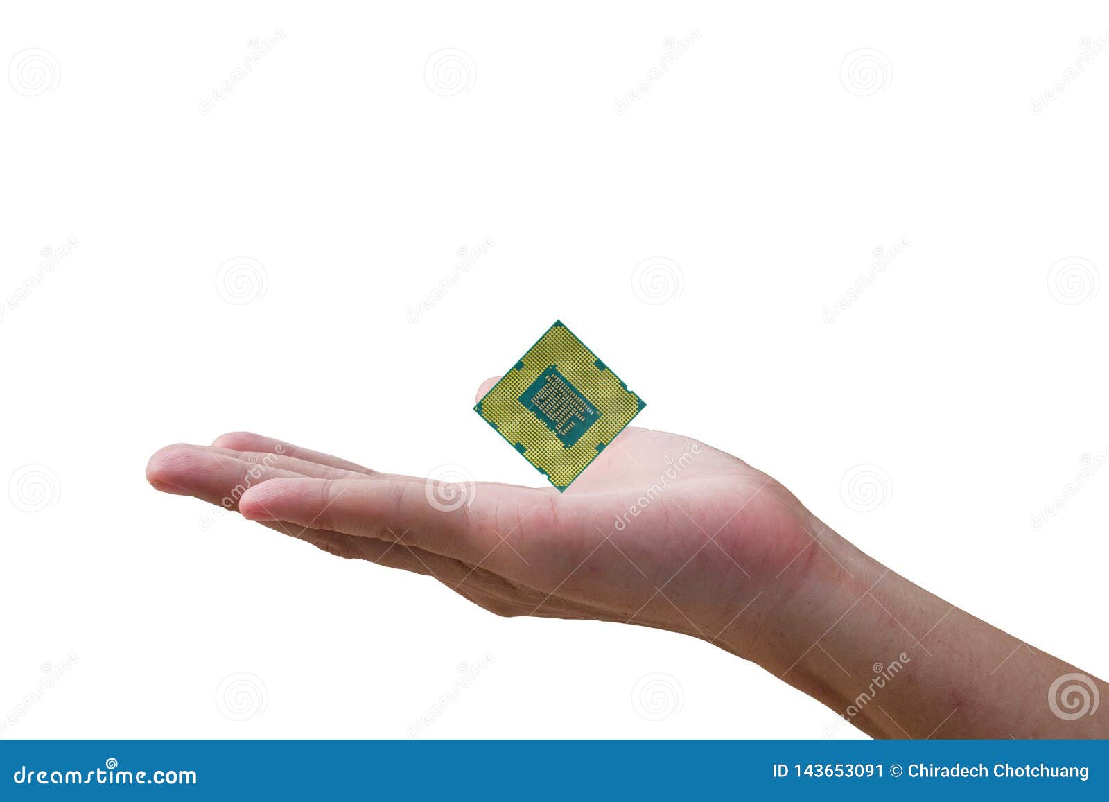 CPU Processor on Hand a Man Stock Image - Image of information ...