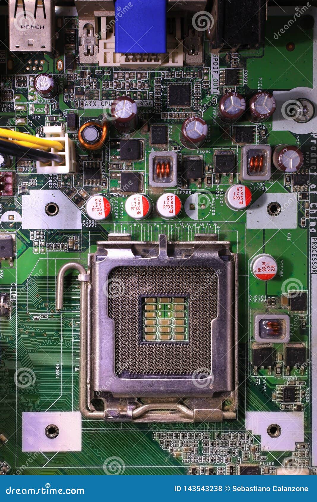 CPU Processor Housing Motherboard Computer Housing Stock Photo - Image ...