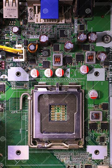 CPU Processor Housing Motherboard Computer Housing Stock Photo - Image ...