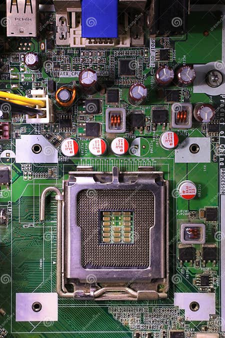 CPU Processor Housing Motherboard Computer Housing Stock Photo - Image ...