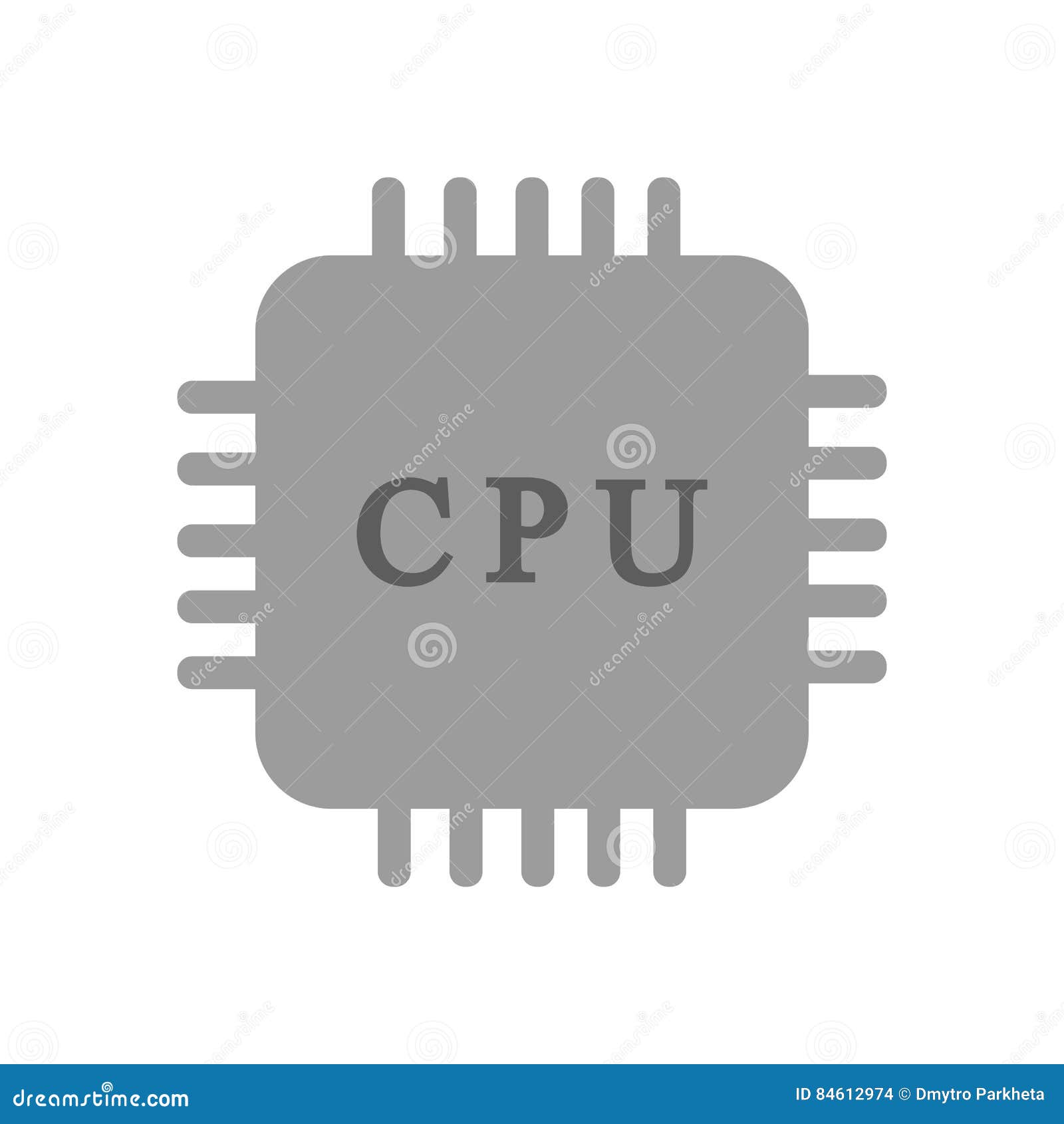 CPU Processor icon stock vector. Illustration of button - 84612974